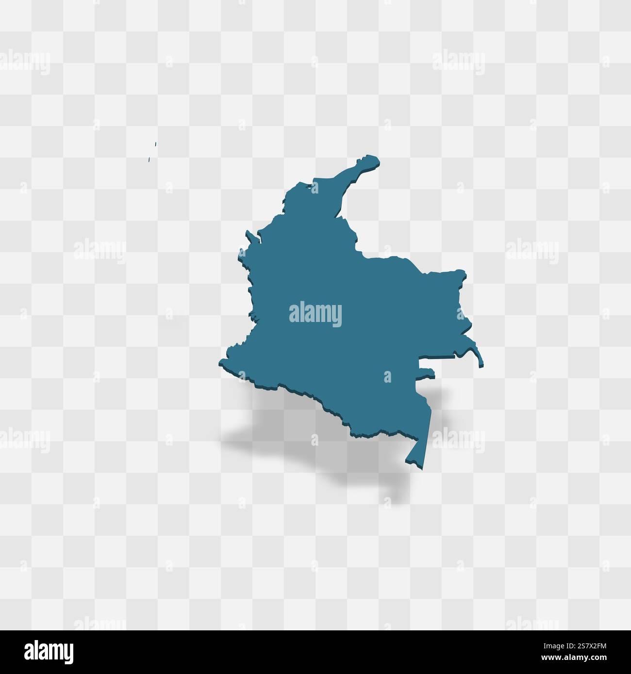 Colombia high detailed vector representation of country silhouette. 3D ...