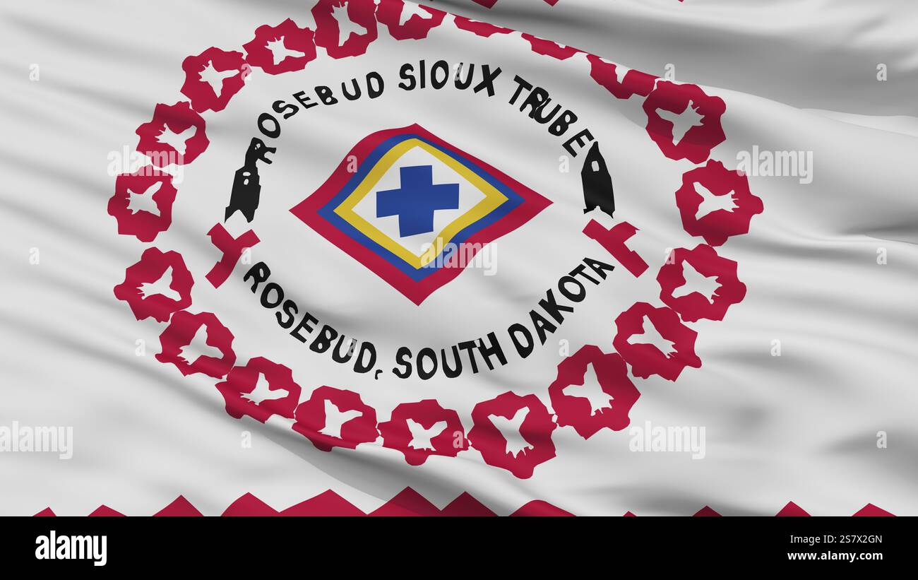 Rosebud Reservation Indian Flag, Closeup View Stock Photo - Alamy
