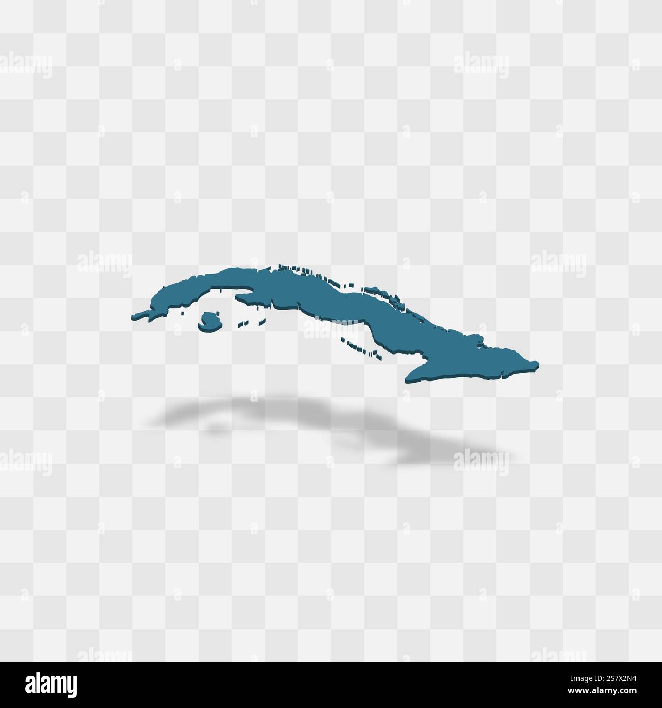Cuba high detailed vector representation of country silhouette. 3D map ...