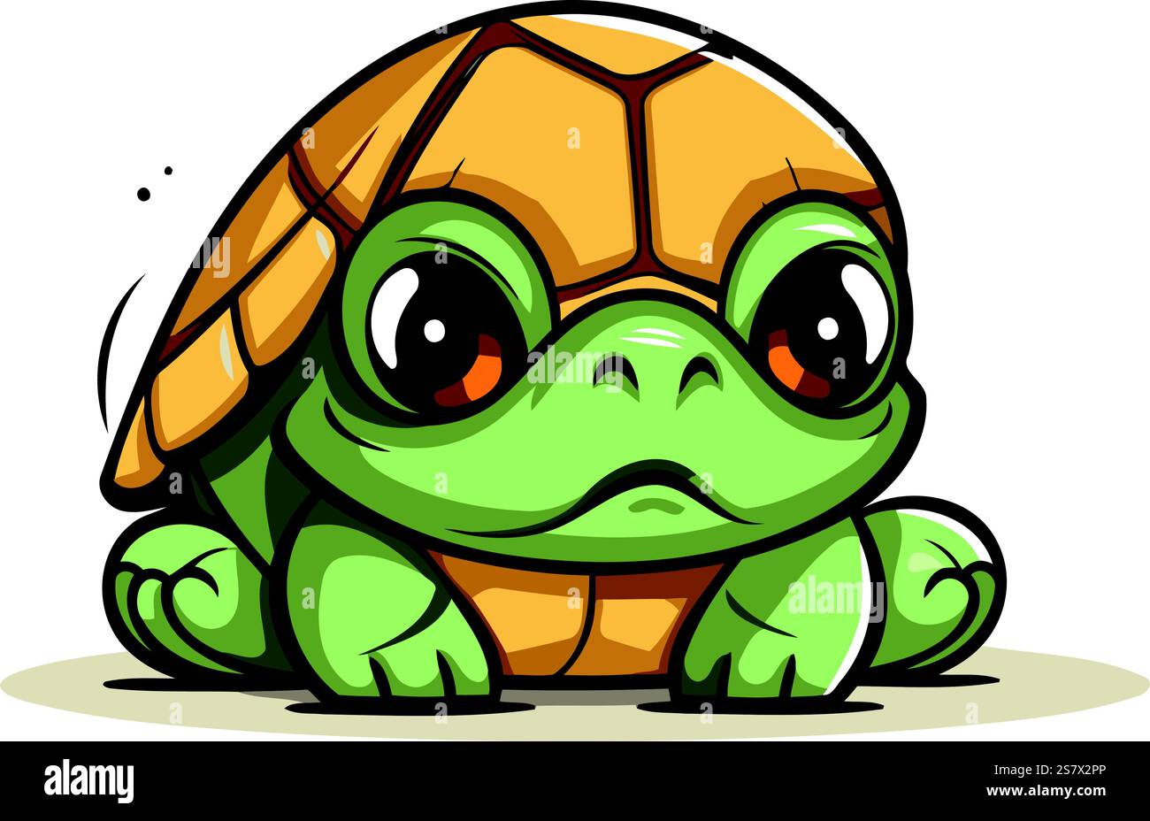 Cute cartoon turtle isolated on a white background. Vector illustration ...