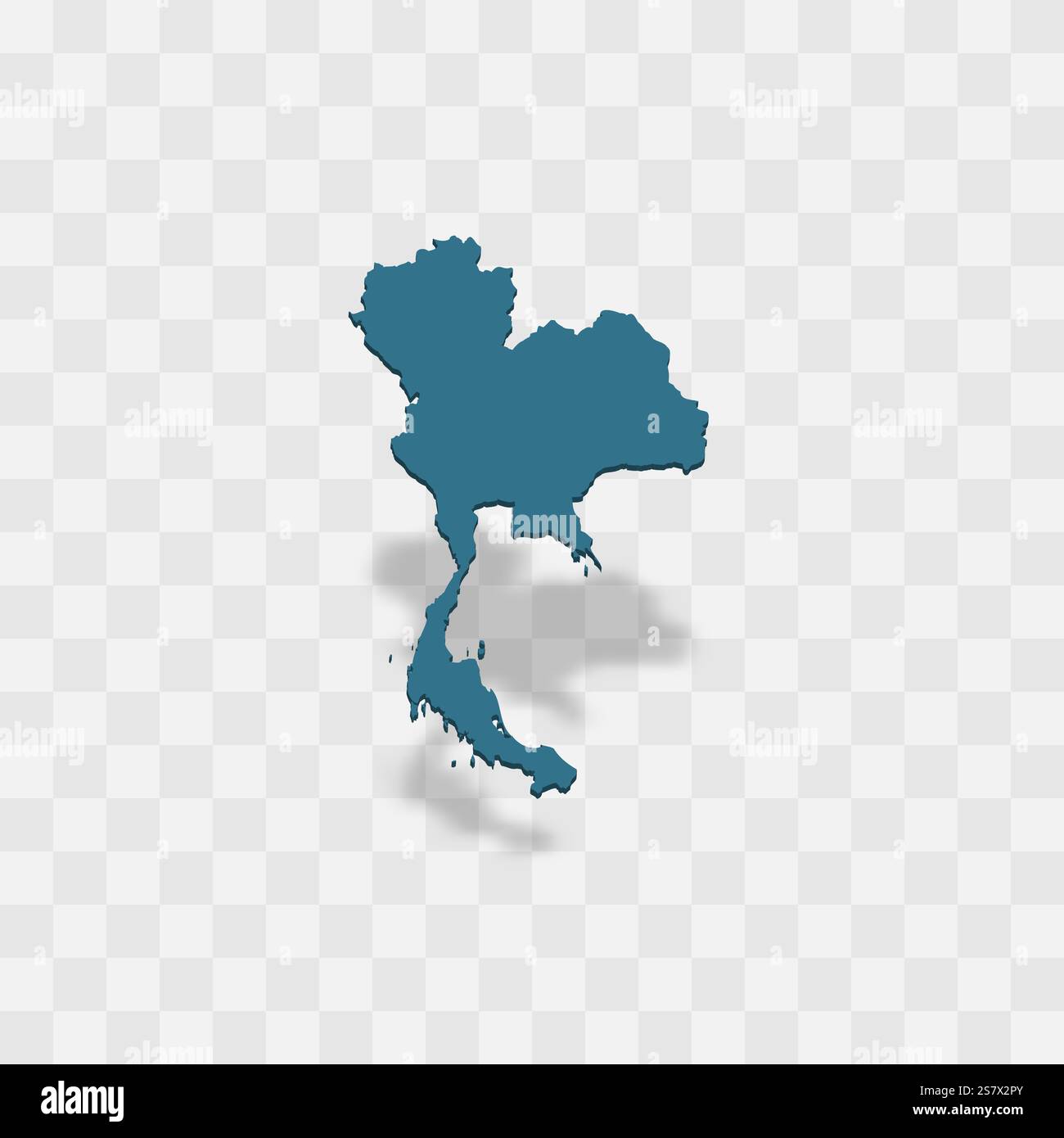 Thailand high detailed vector representation of country silhouette. 3D ...