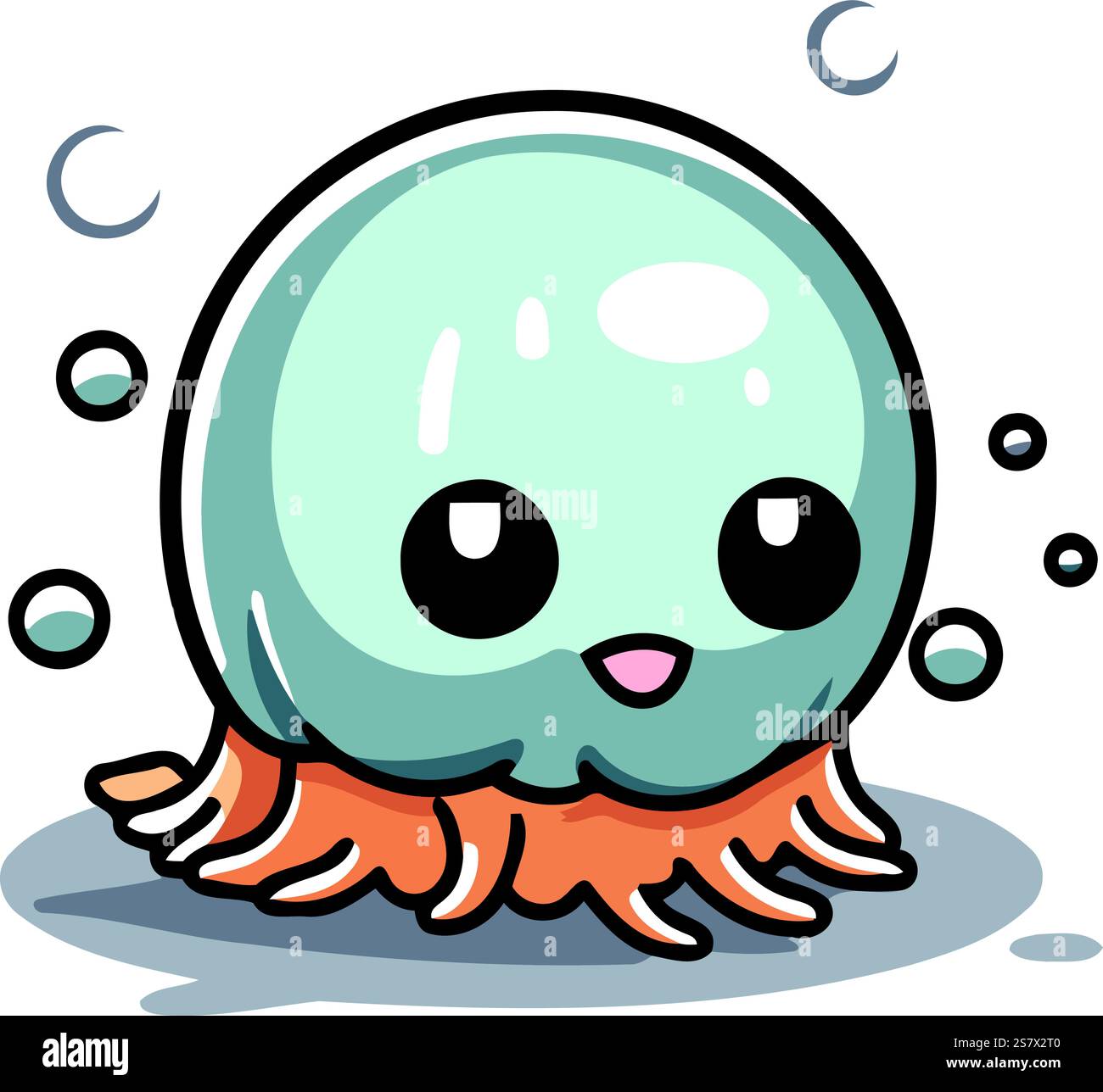 Cute jellyfish cartoon character vector illustration. Cute jellyfish ...