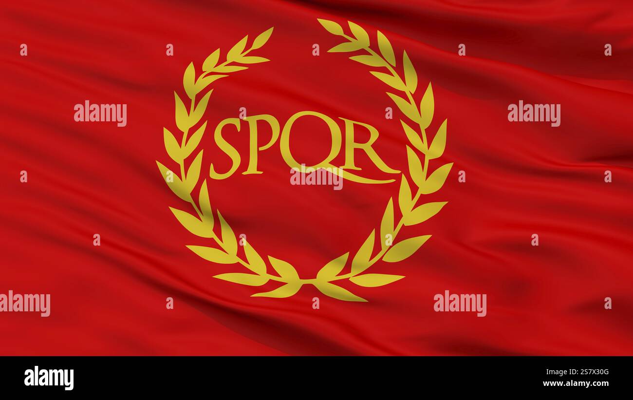Roman Empire Spqr Flag, Close Up View Stock Photo - Alamy