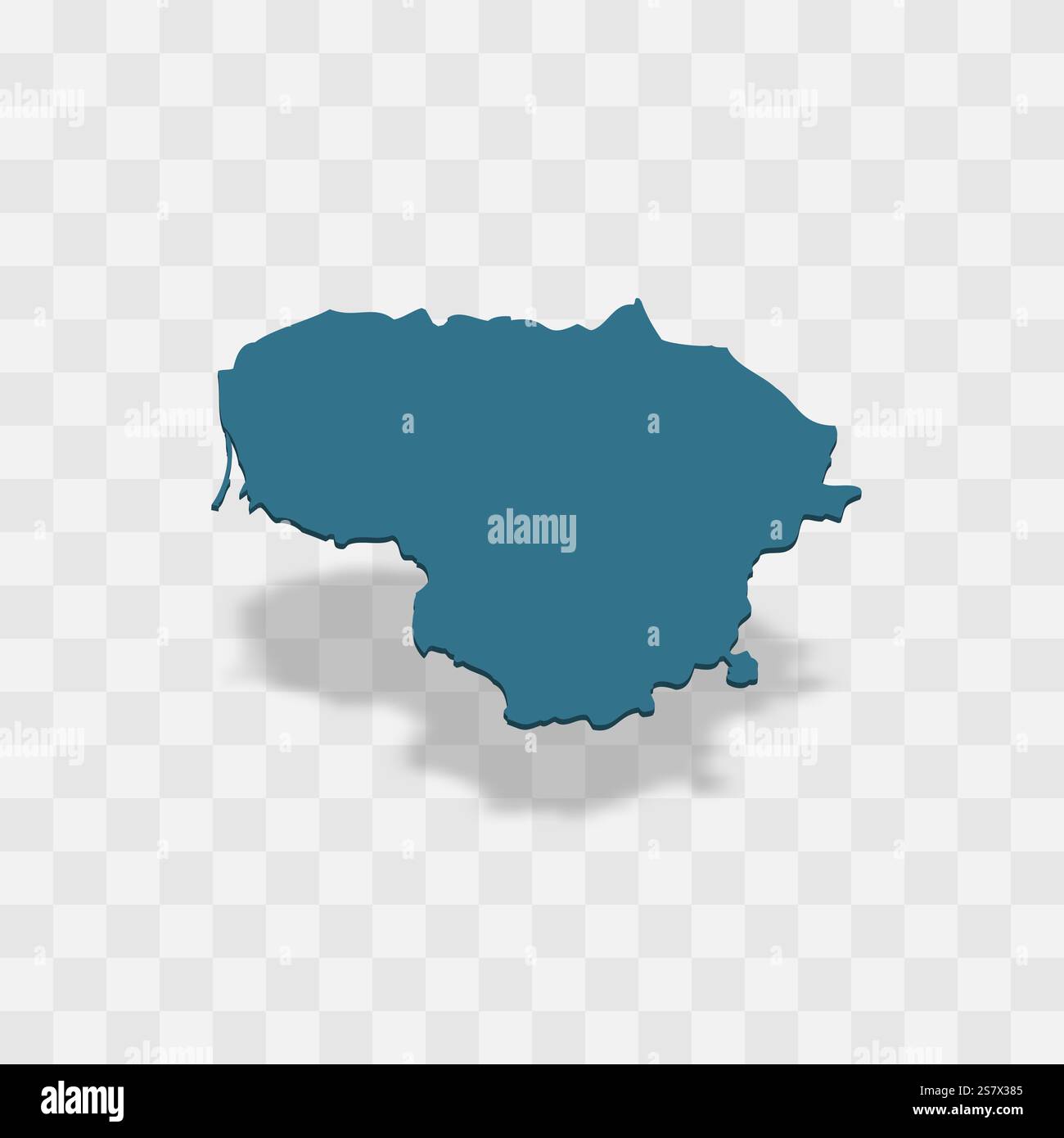 Lithuania high detailed vector representation of country silhouette. 3D ...