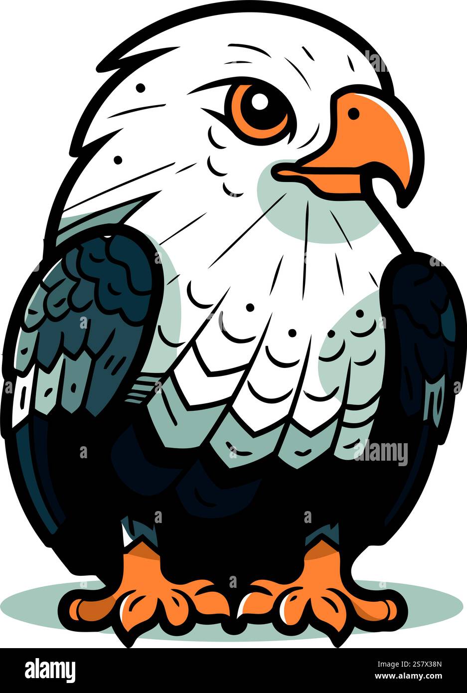Bald eagle on white background. Vector illustration. Cartoon style ...