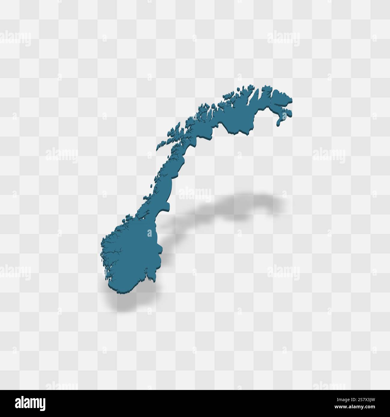 Norway high detailed vector representation of country silhouette. 3D ...