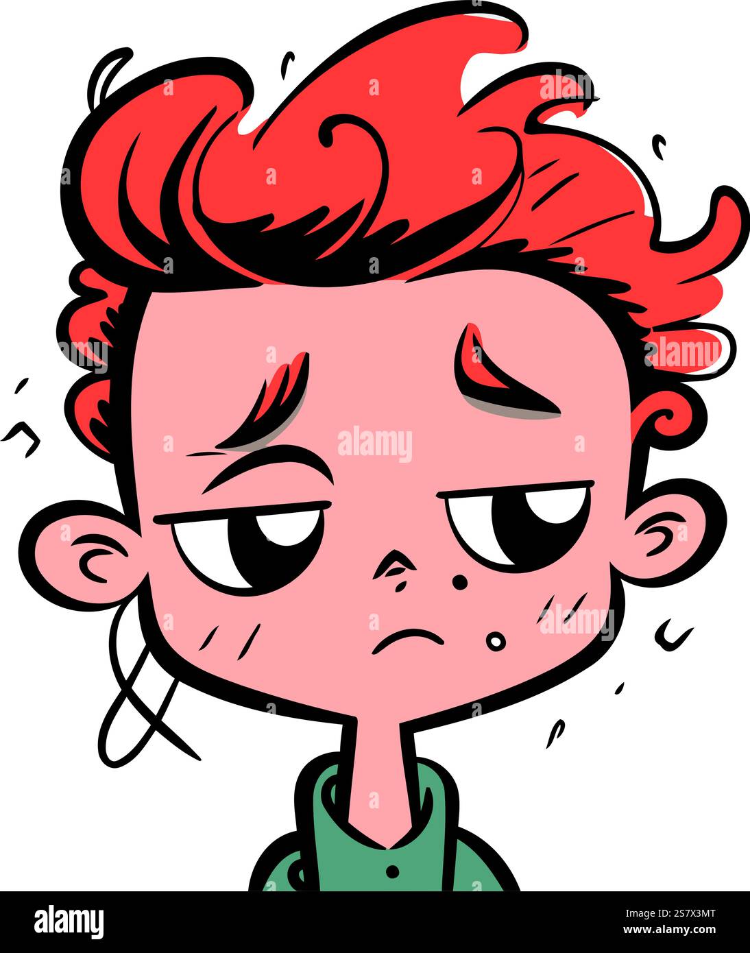 Angry cartoon boy. Vector illustration isolated on a white background ...