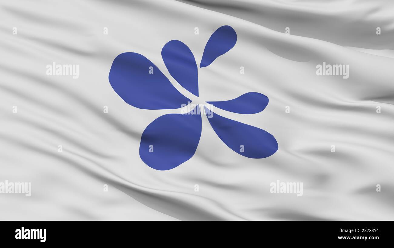 Takashima City Flag, Country Japan, Shiga Prefecture, Closeup View, 3D ...