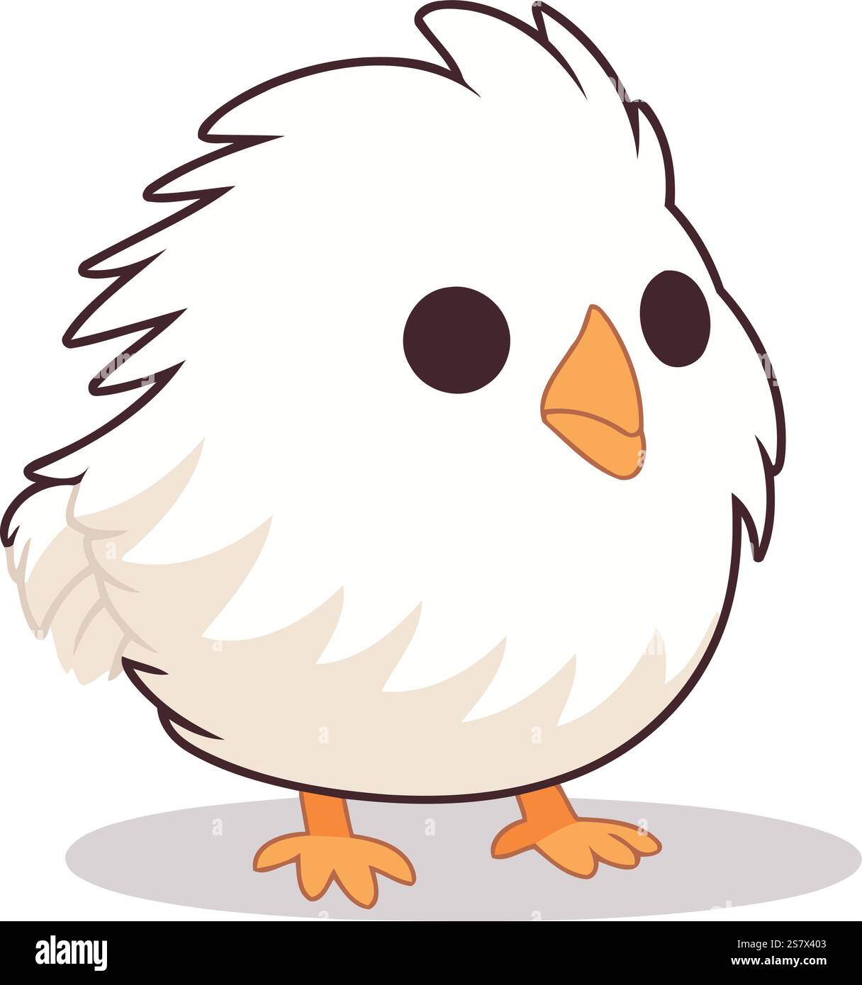 Cute cartoon chicken. Vector illustration on white background. Isolated ...
