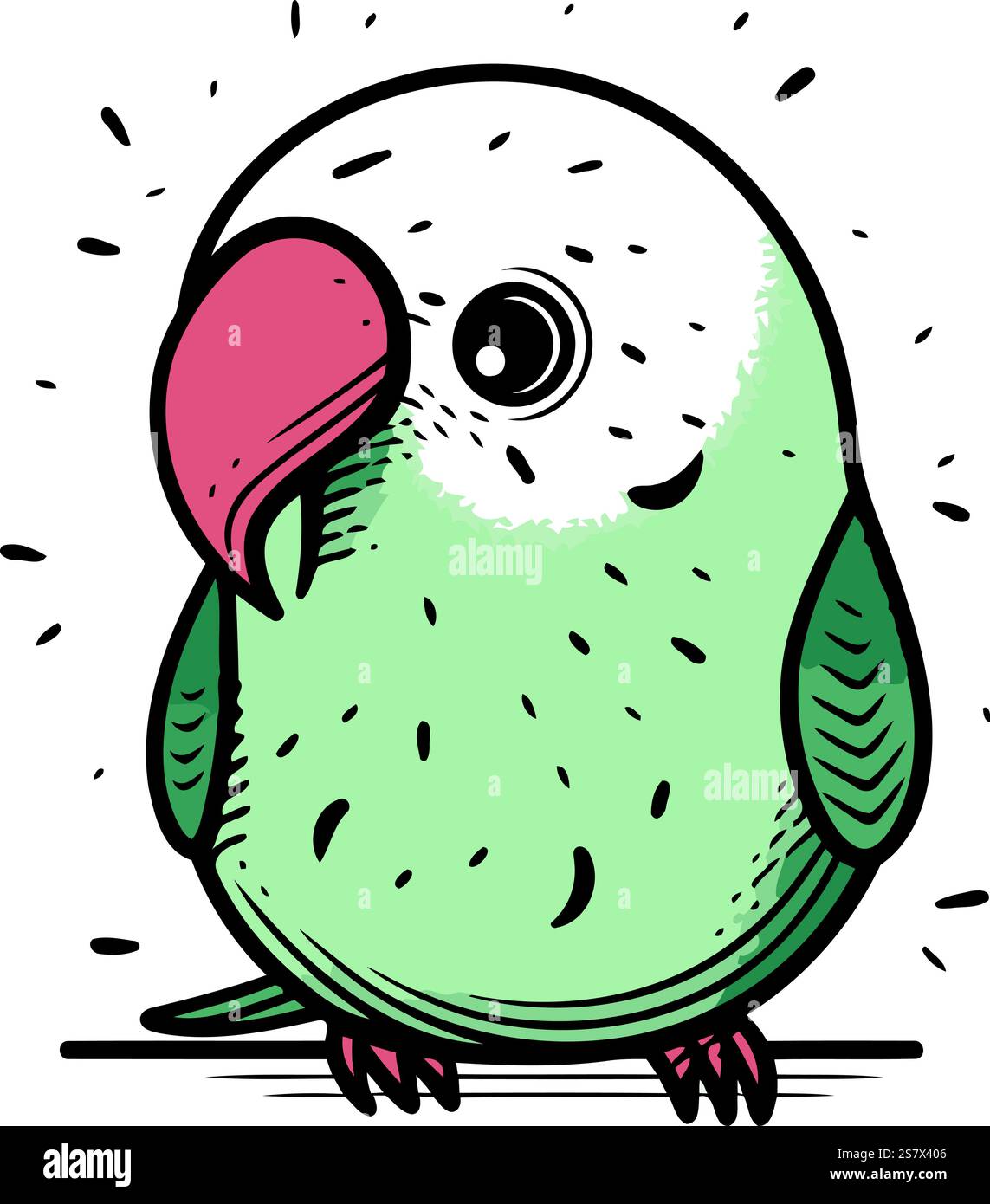 Cute parrot vector illustration. Hand drawn doodle style Stock Vector ...
