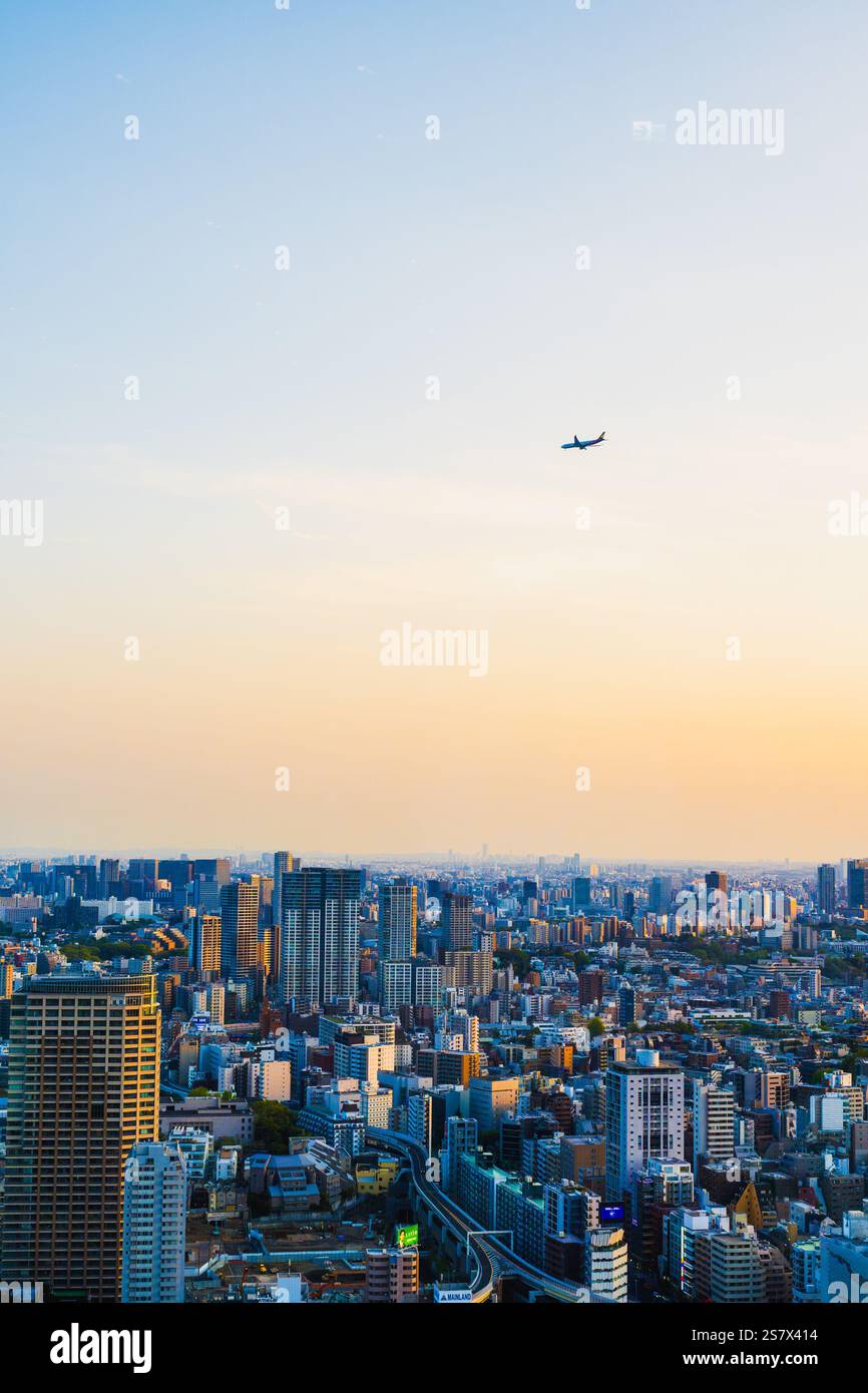 TOKYO, JAPAN - APRIL 14, 2024: Cityscape seen from Mount Azabutai ...