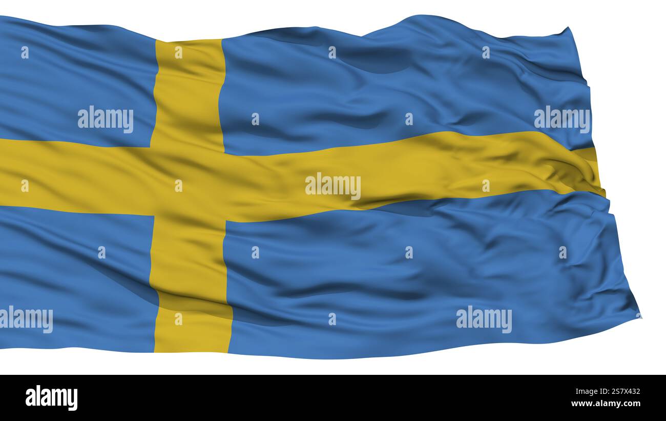 Isolated Sweden Flag, Waving on White Background, High Resolution Stock ...