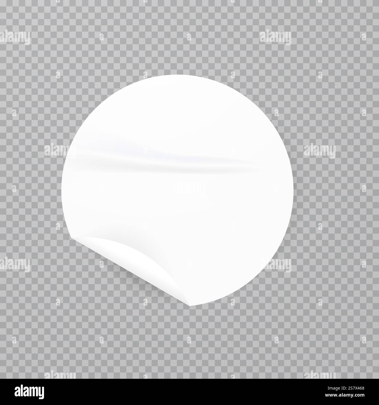 Vector realistic illustration of white round discount sticker, price ...