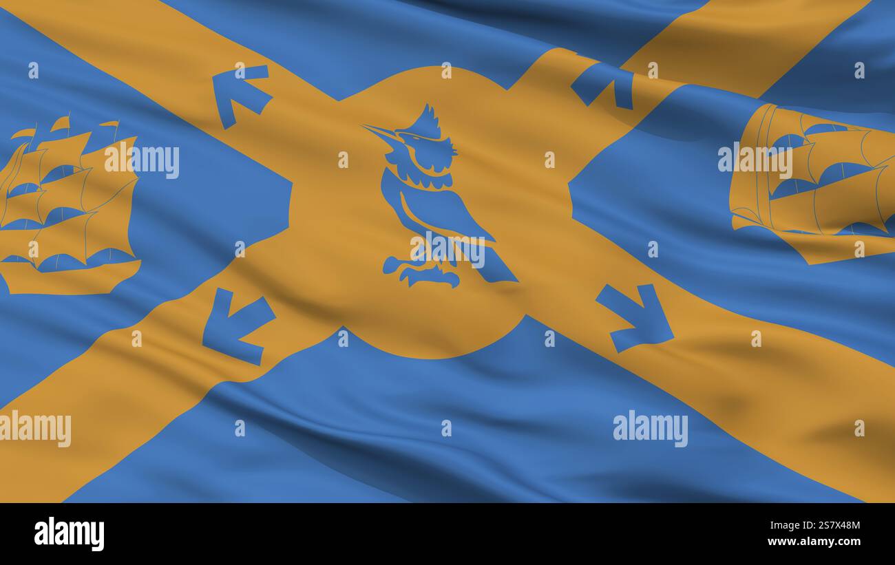 Halifax City Flag, Country Canada, Closeup View, 3D Rendering Stock ...