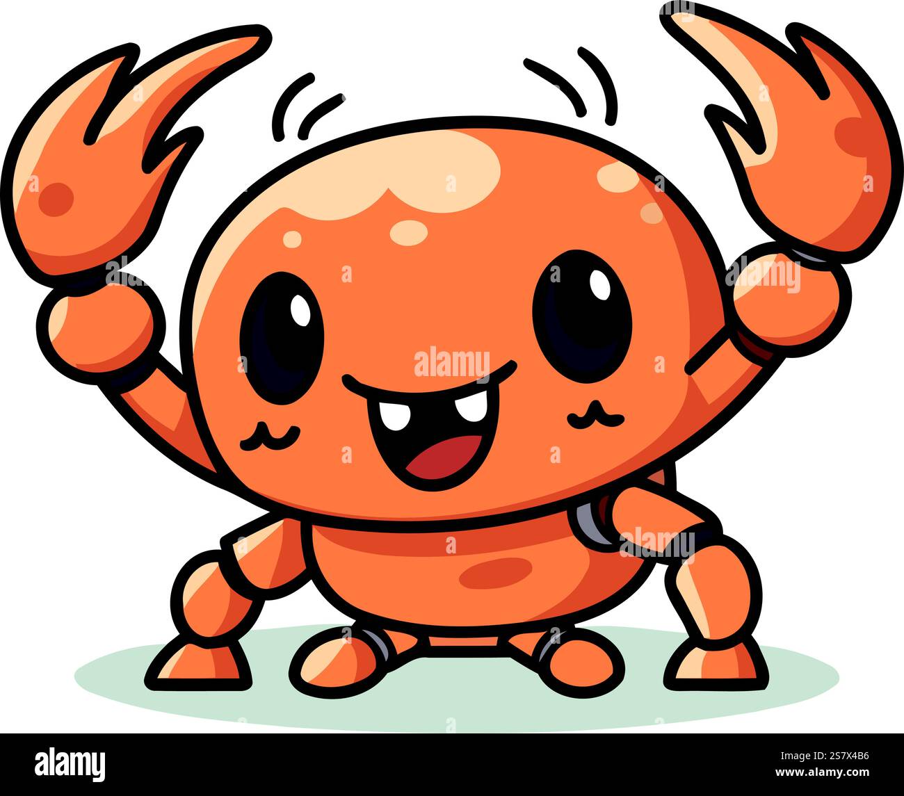 Cute cartoon crab character. Vector illustration isolated on white ...