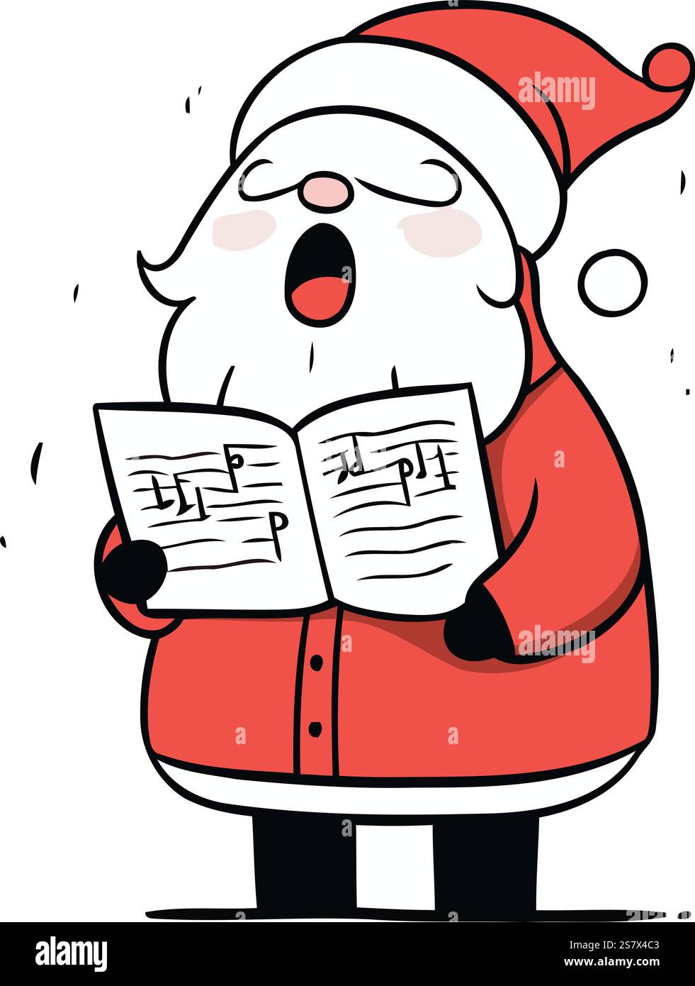 Cartoon Santa Claus reading a book. Vector illustration of Santa Claus ...