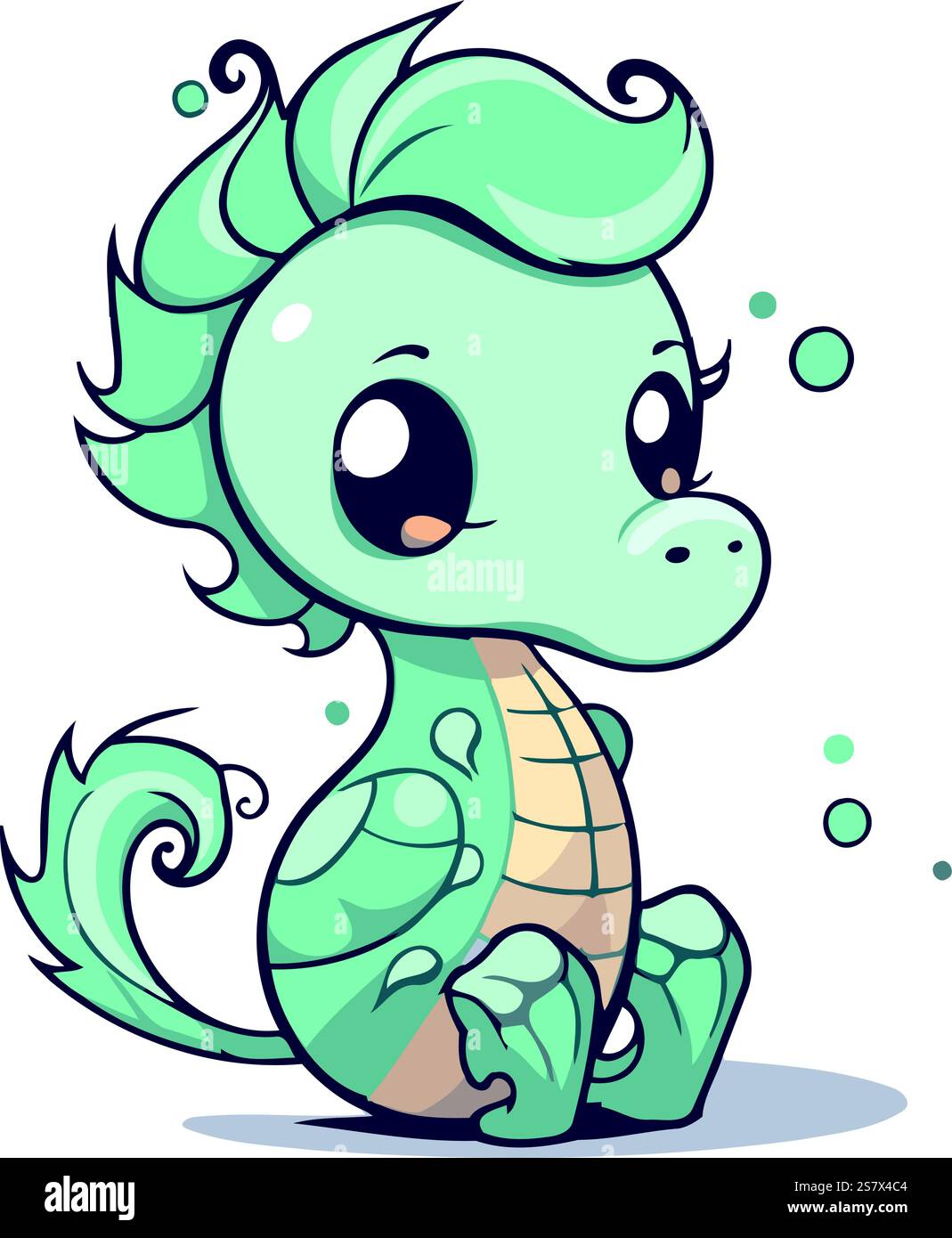 Cute cartoon dragon. Vector illustration isolated on white background ...