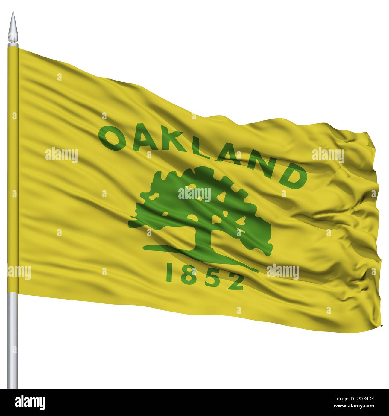 Oakland City Flag on Flagpole, California State, Flying in the Wind ...