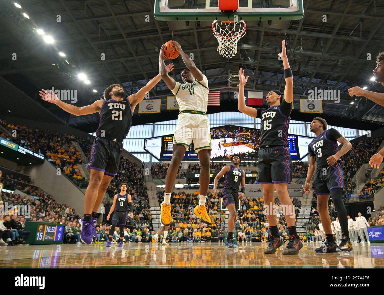 Waco, Texas, USA. 24th Jan, 2025. Baylor Bears forward Josh Ojianwuna ...