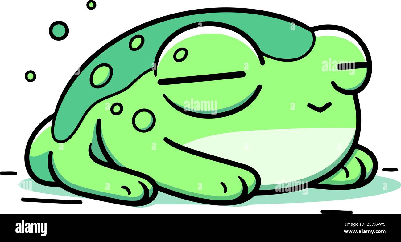 Frog doodle icon. Cute cartoon character vector illustration Stock ...