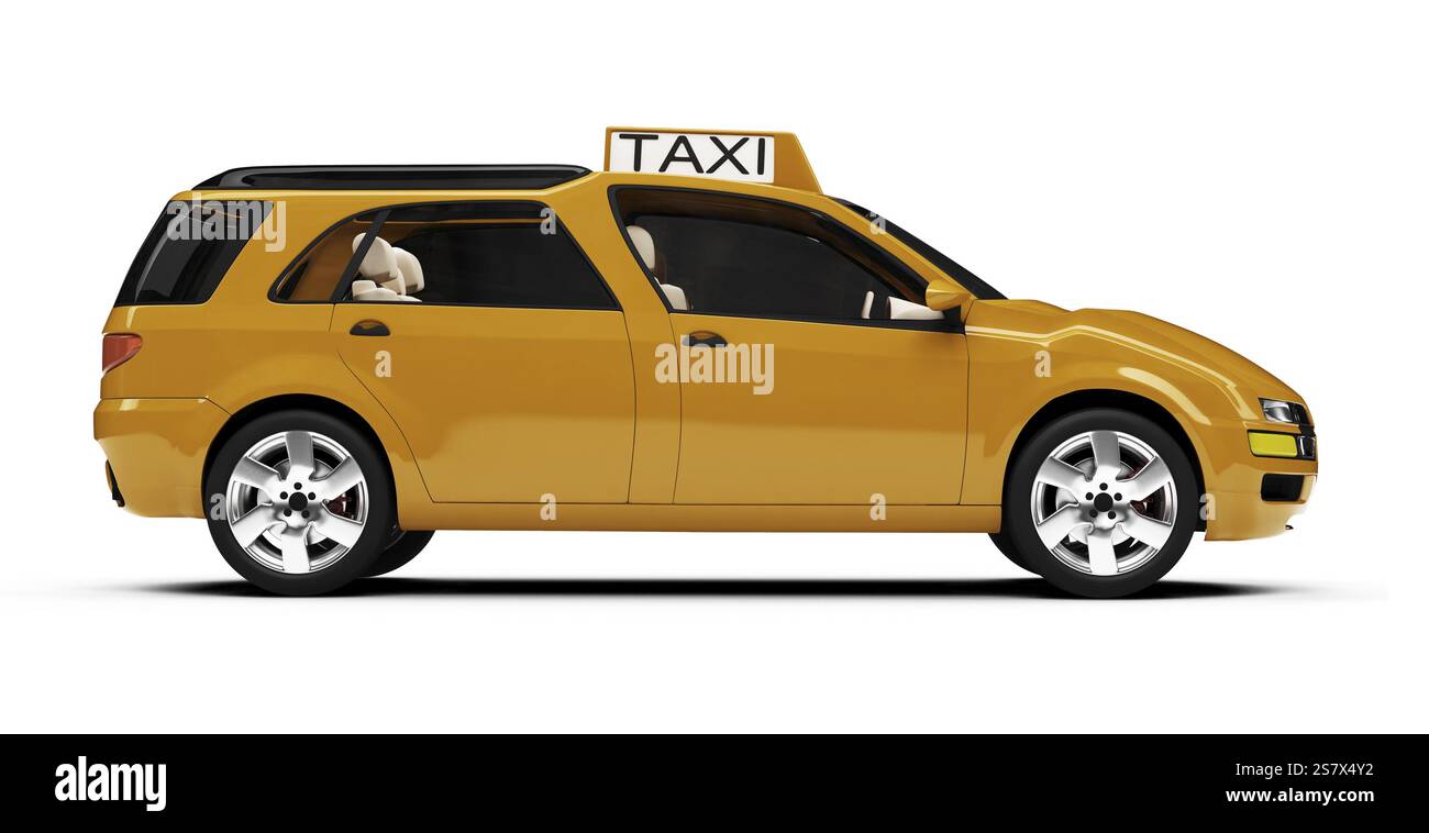 Isolated taxi cab over white background Stock Photo - Alamy