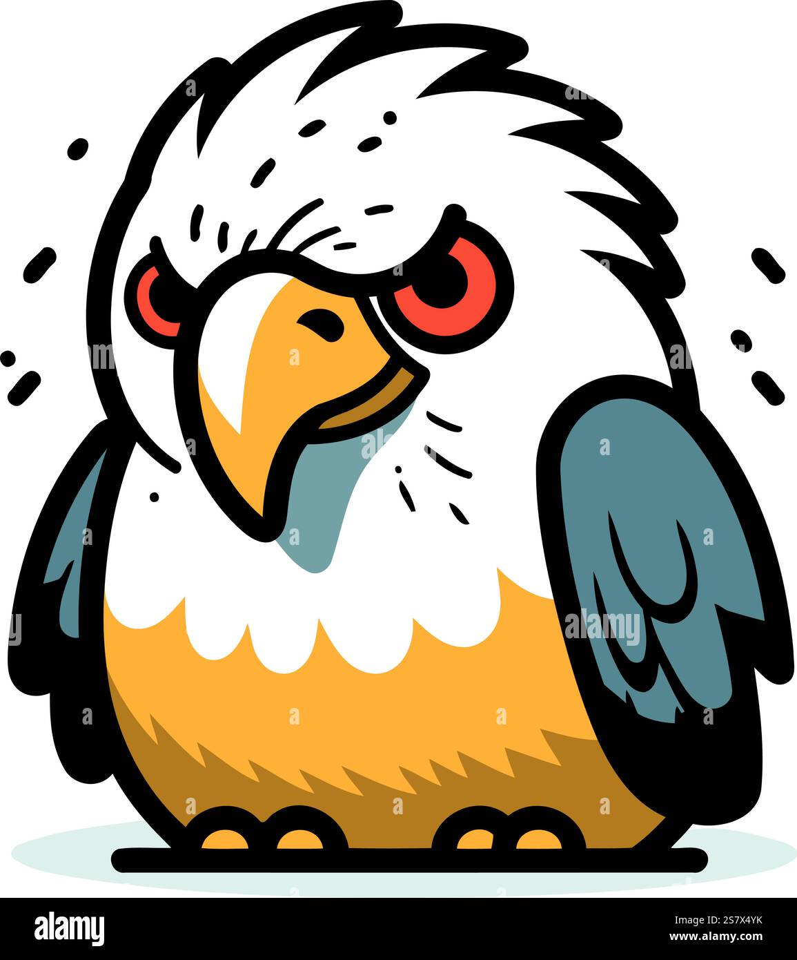 Bald eagle with big eyes. Vector illustration in cartoon style Stock ...