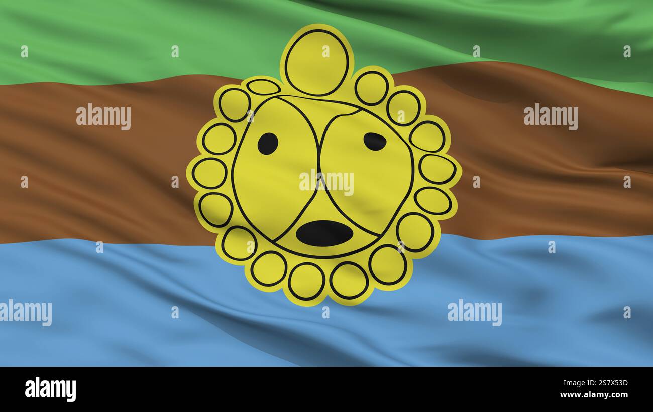 Utuado City Flag, Country Puerto Rico, Closeup View, 3D Rendering Stock ...