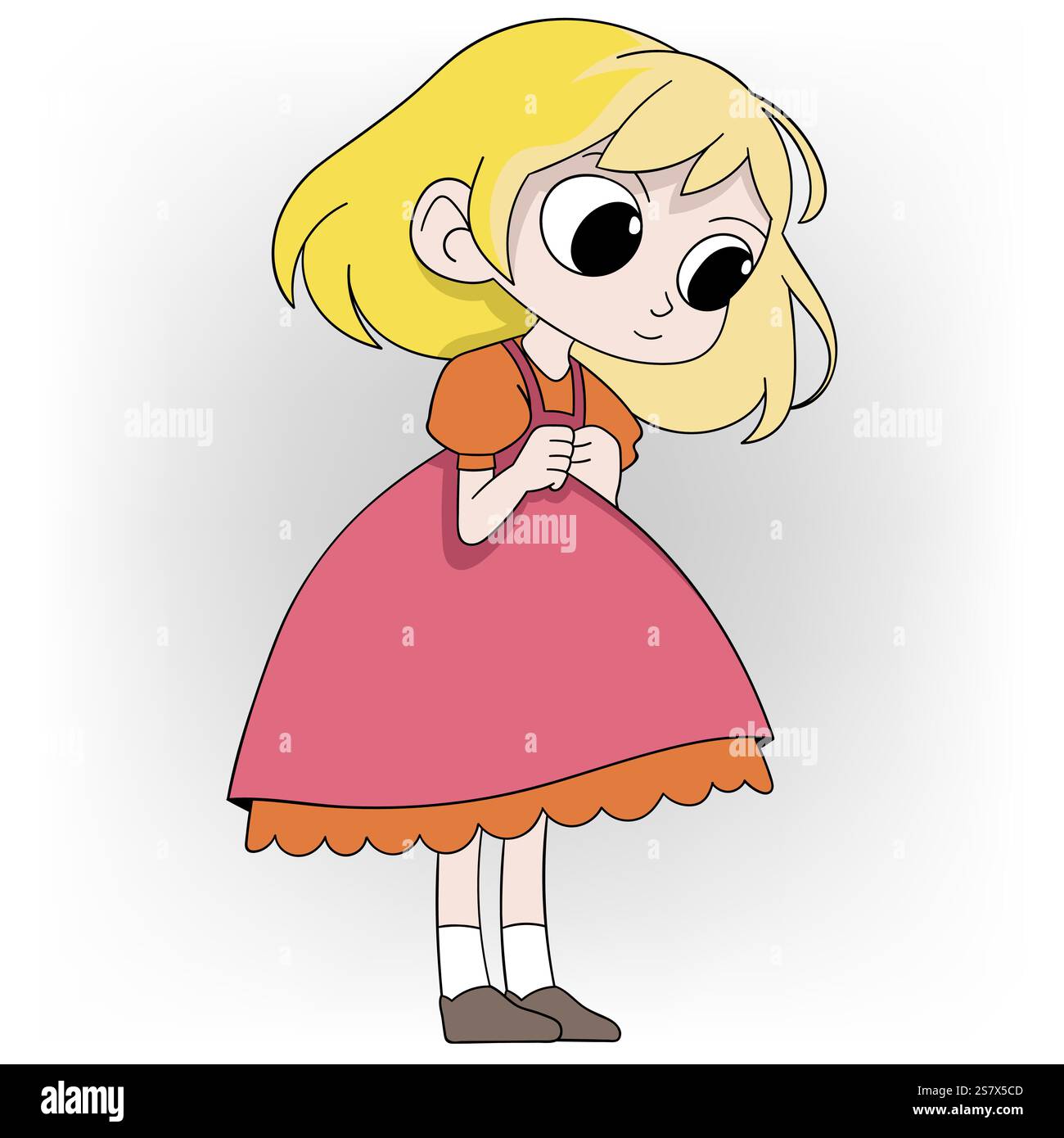 cartoon doodle illustration of human activities, beautiful girl wearing ...