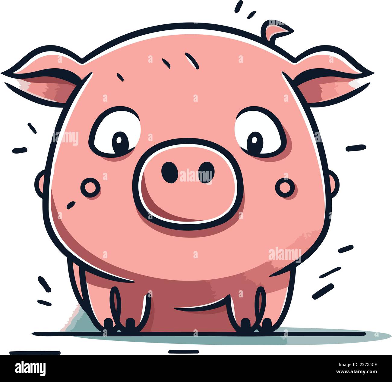 Cute pig character. Vector illustration in doodle style Stock Vector ...