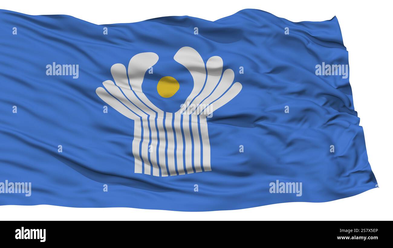 Isolated CIS Flag, Waving on White Background, High Resolution Stock ...