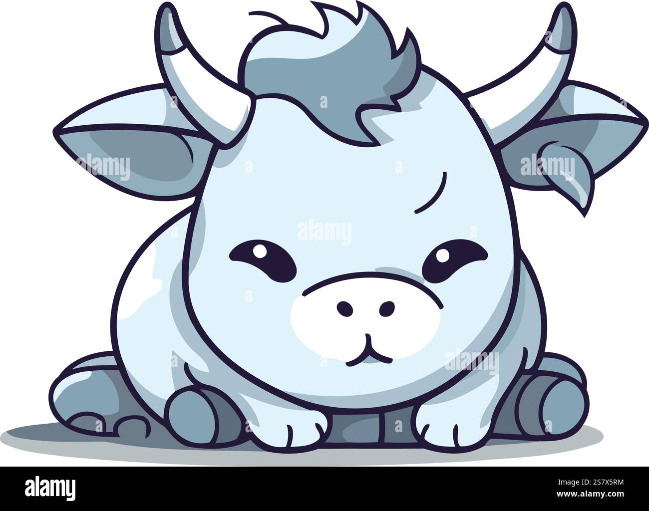 Cute cartoon cow. Vector illustration isolated on a white background ...