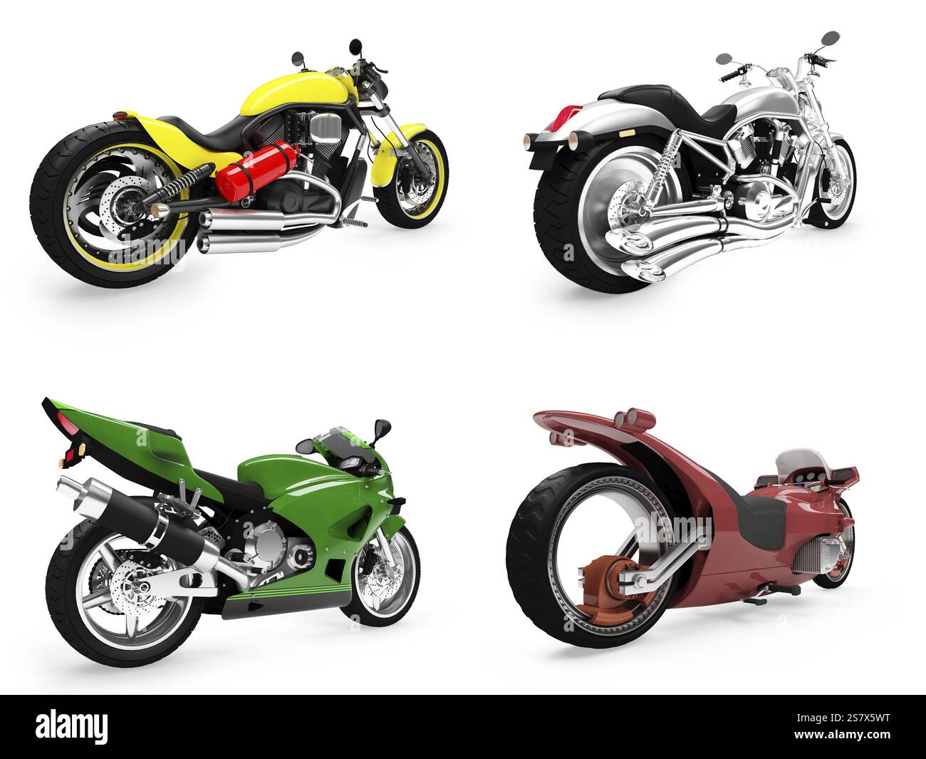 Isolated collection of bikes over white background Stock Photo - Alamy