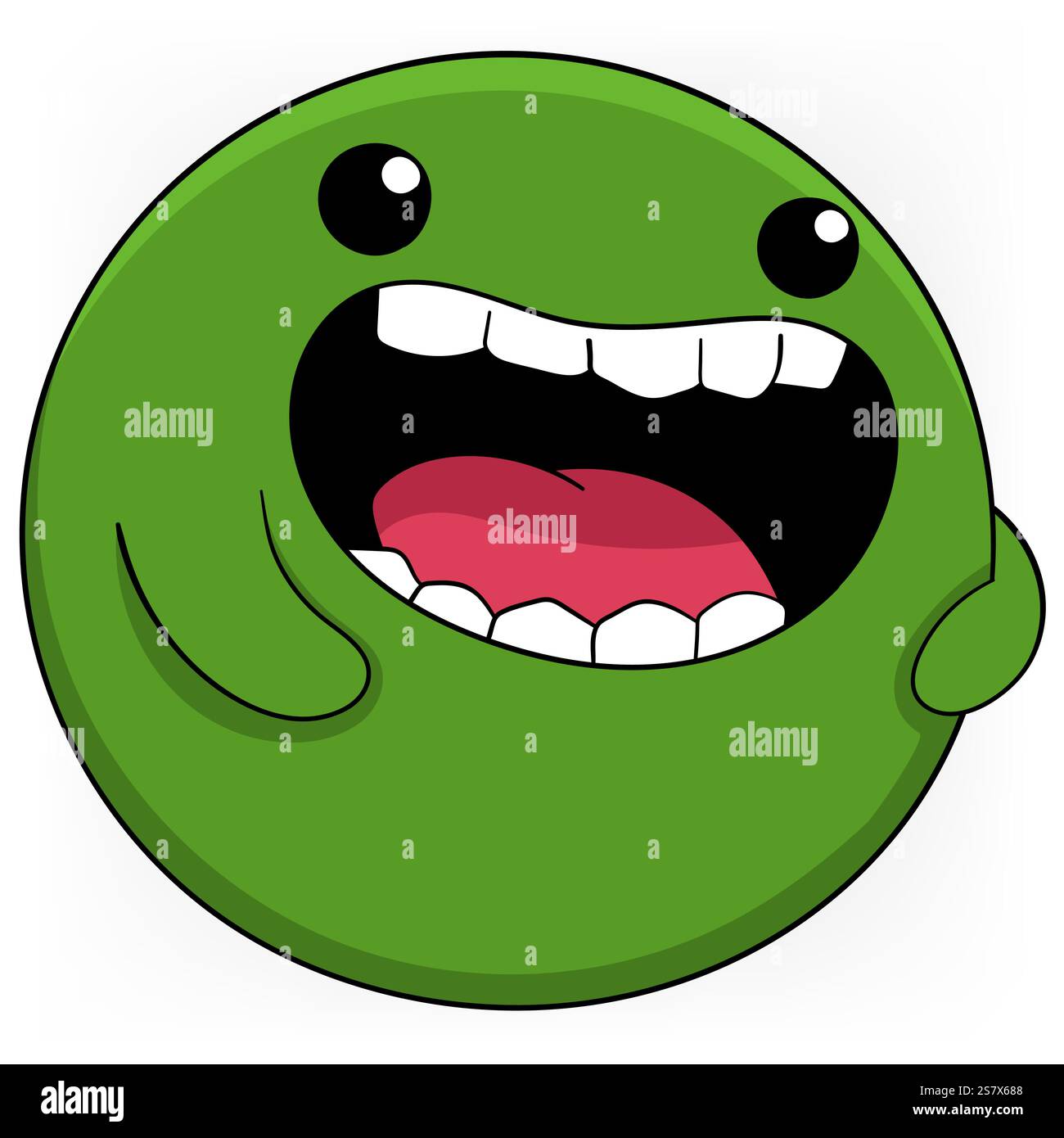 cartoon illustration doodle about expression poured into a ball, round ...