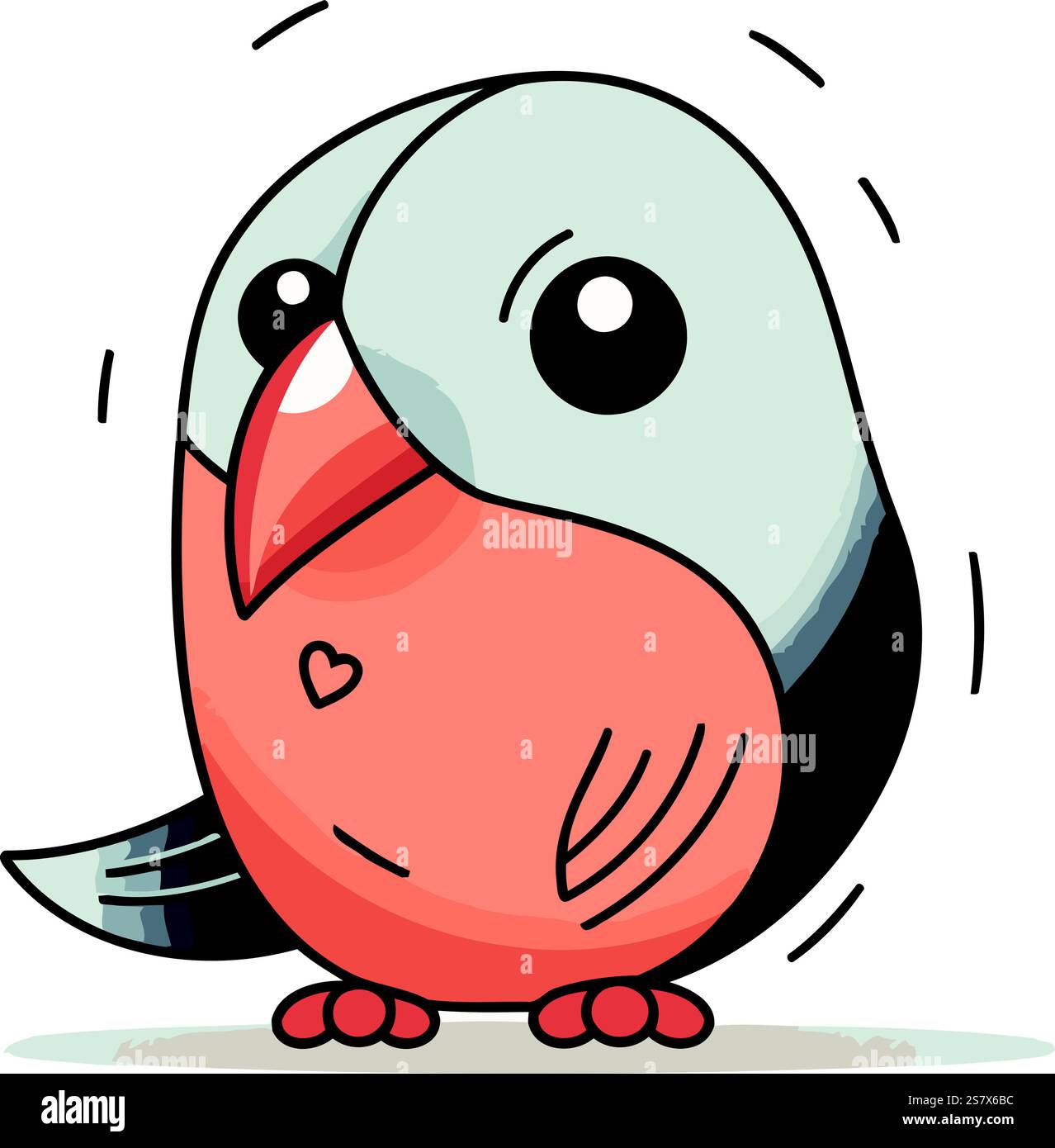 Cute little bird. Vector illustration in cartoon style. Isolated on ...