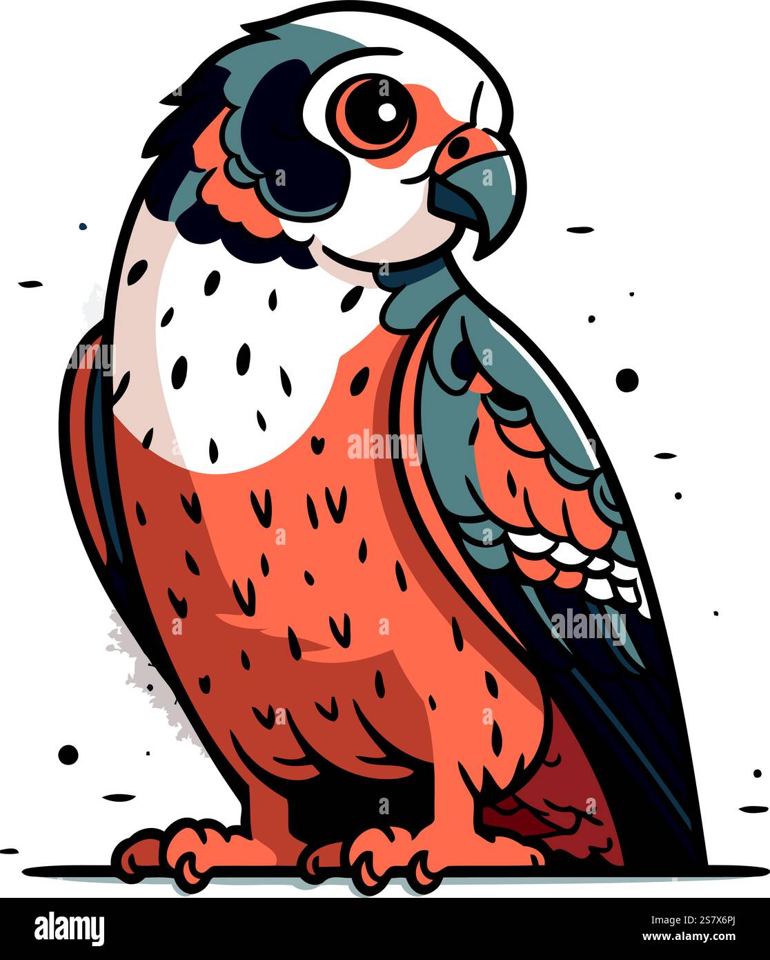 Cute kestrel on white background. Vector cartoon illustration Stock ...