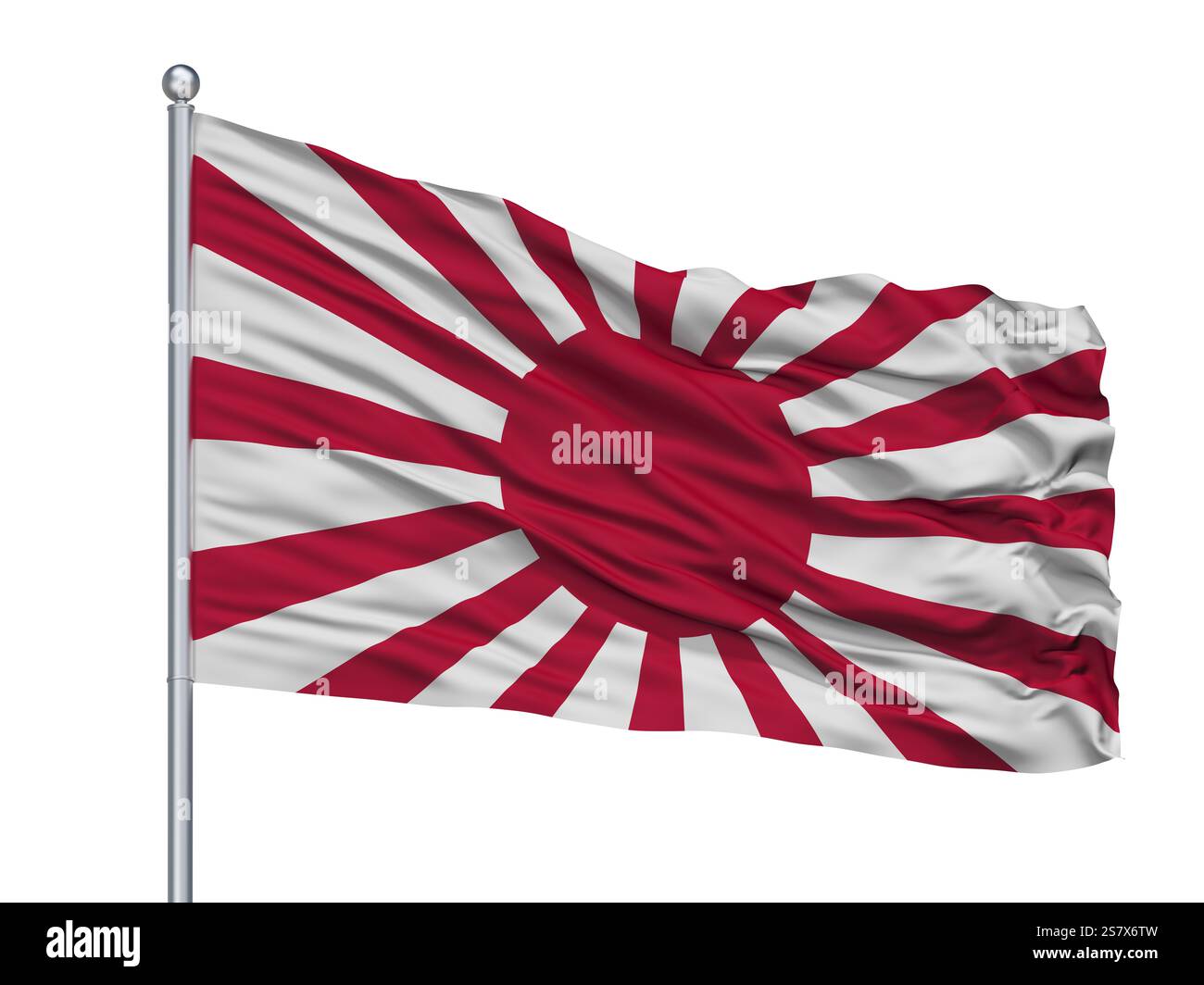 Imperial Japanese Army War Flag On Flagpole, Isolated On White ...