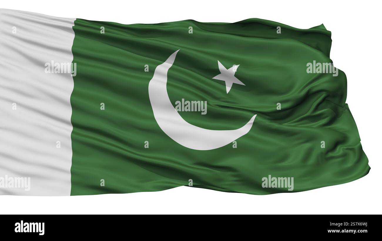 Pakistan Naval Ensign Flag, Isolated On White Background Stock Photo ...