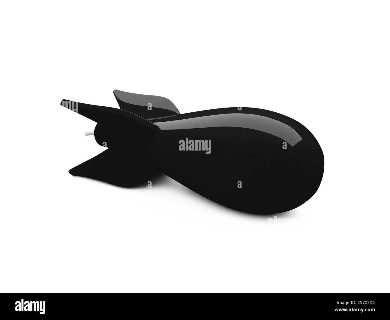 Isolated black bomb on white background Stock Photo - Alamy