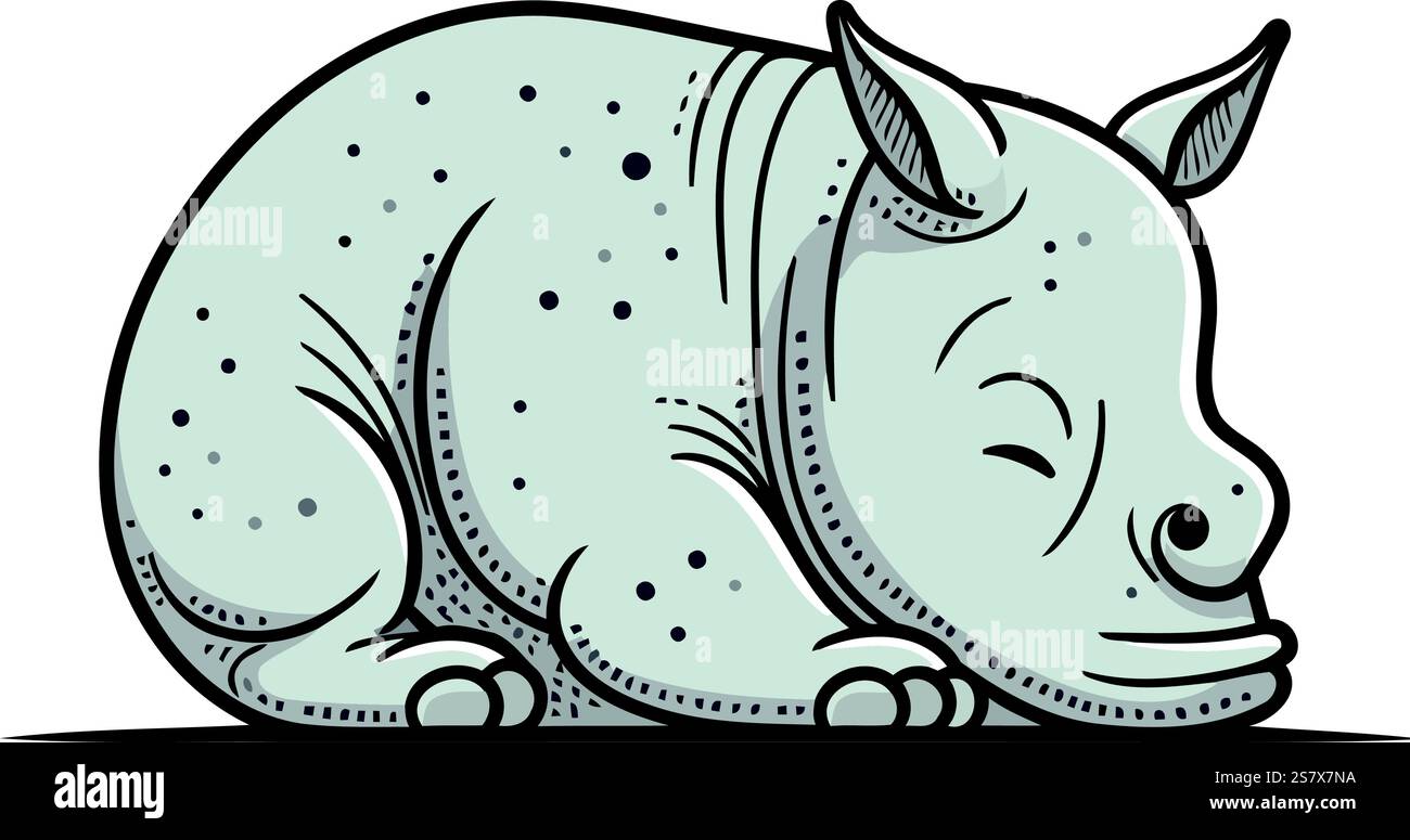 Rhinoceros. Vector illustration of a rhinoceros Stock Vector Image ...