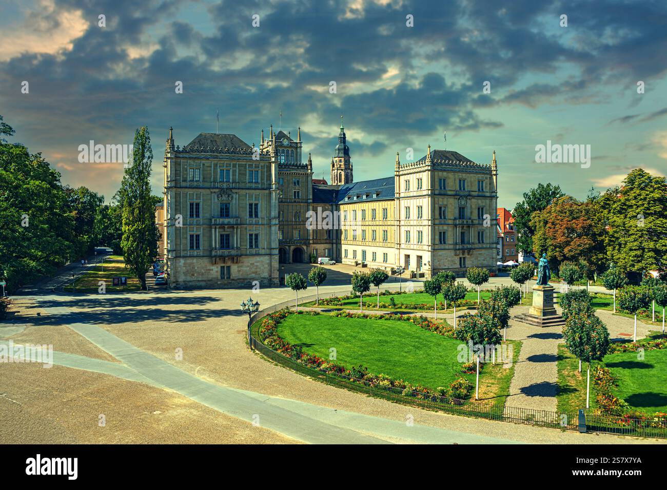 The Ehrenburg Palace and Schlossplatz of Coburg, Bavaria, Germany Stock ...