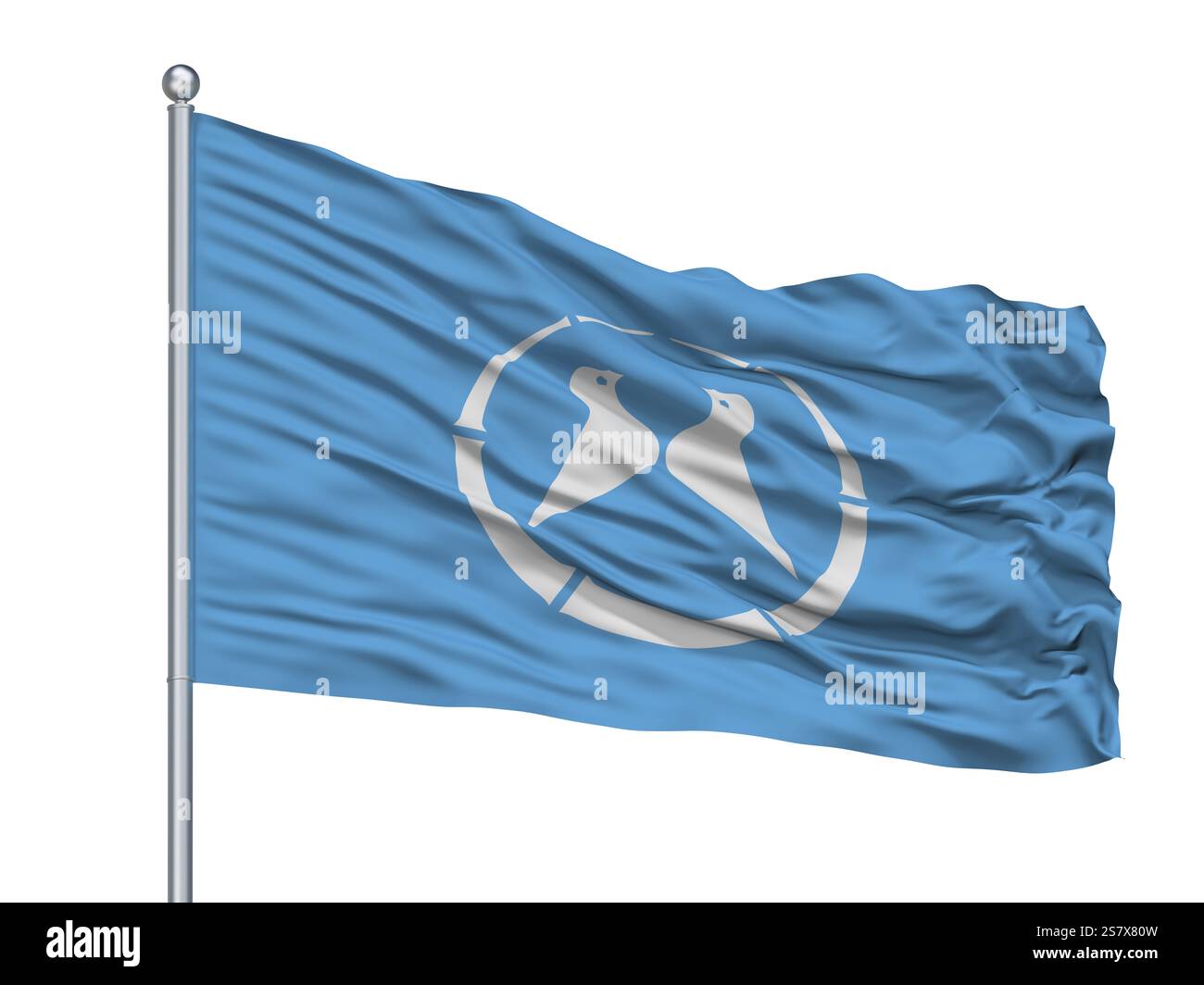 Yawata City Flag On Flagpole, Country Japan, Kyoto Prefecture, Isolated ...