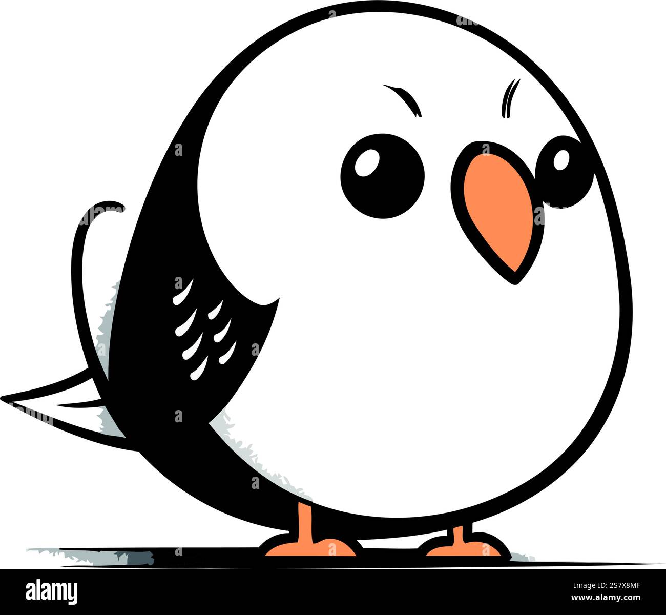 Illustration of cute cartoon bird on white background. Vector ...