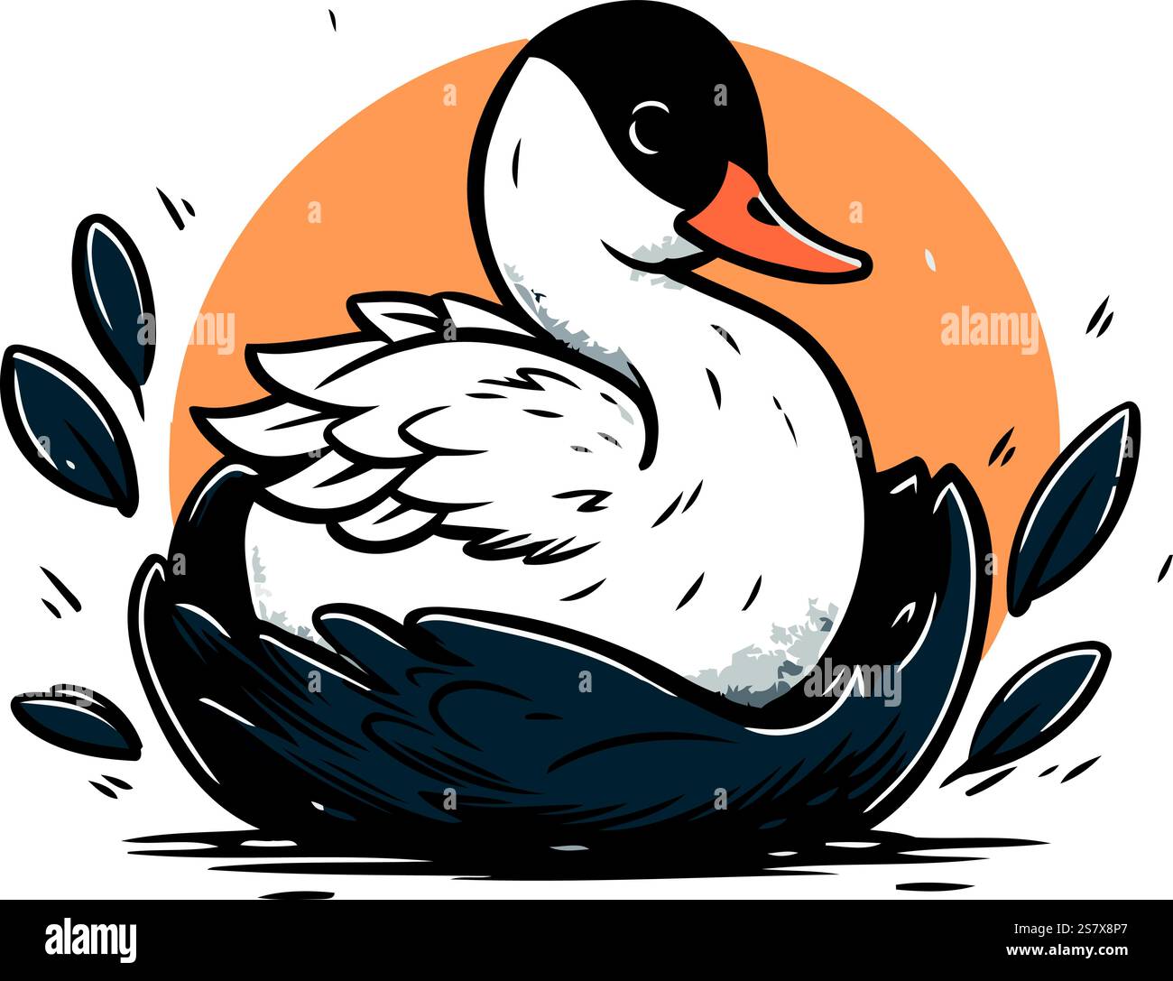 Swan sitting nest Stock Vector Images - Alamy
