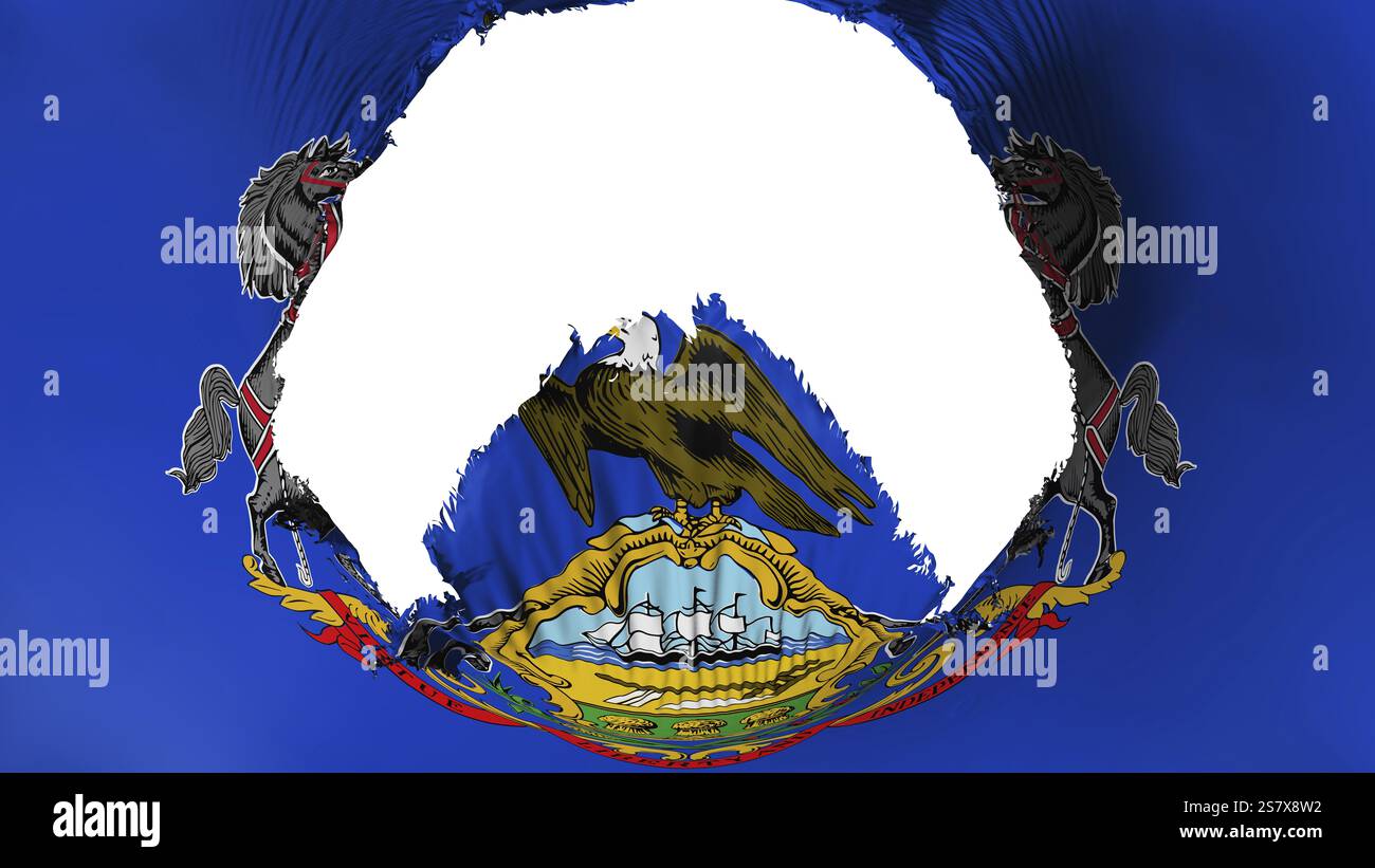 Big hole in Pennsylvania state flag, white background, 3d rendering ...
