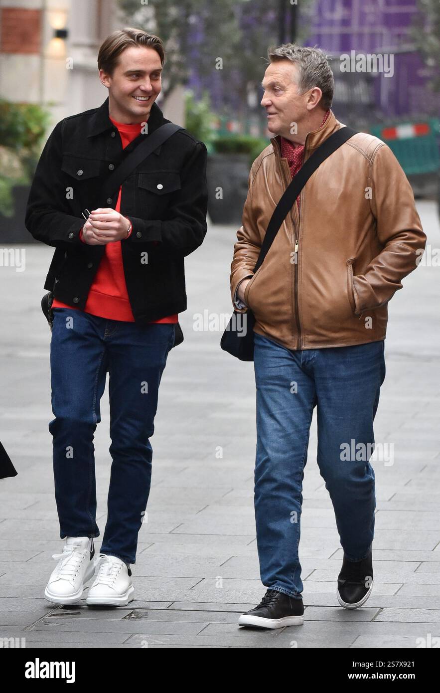 Barney Walsh and Bradley Walsh at Global Radio Studios in London ...