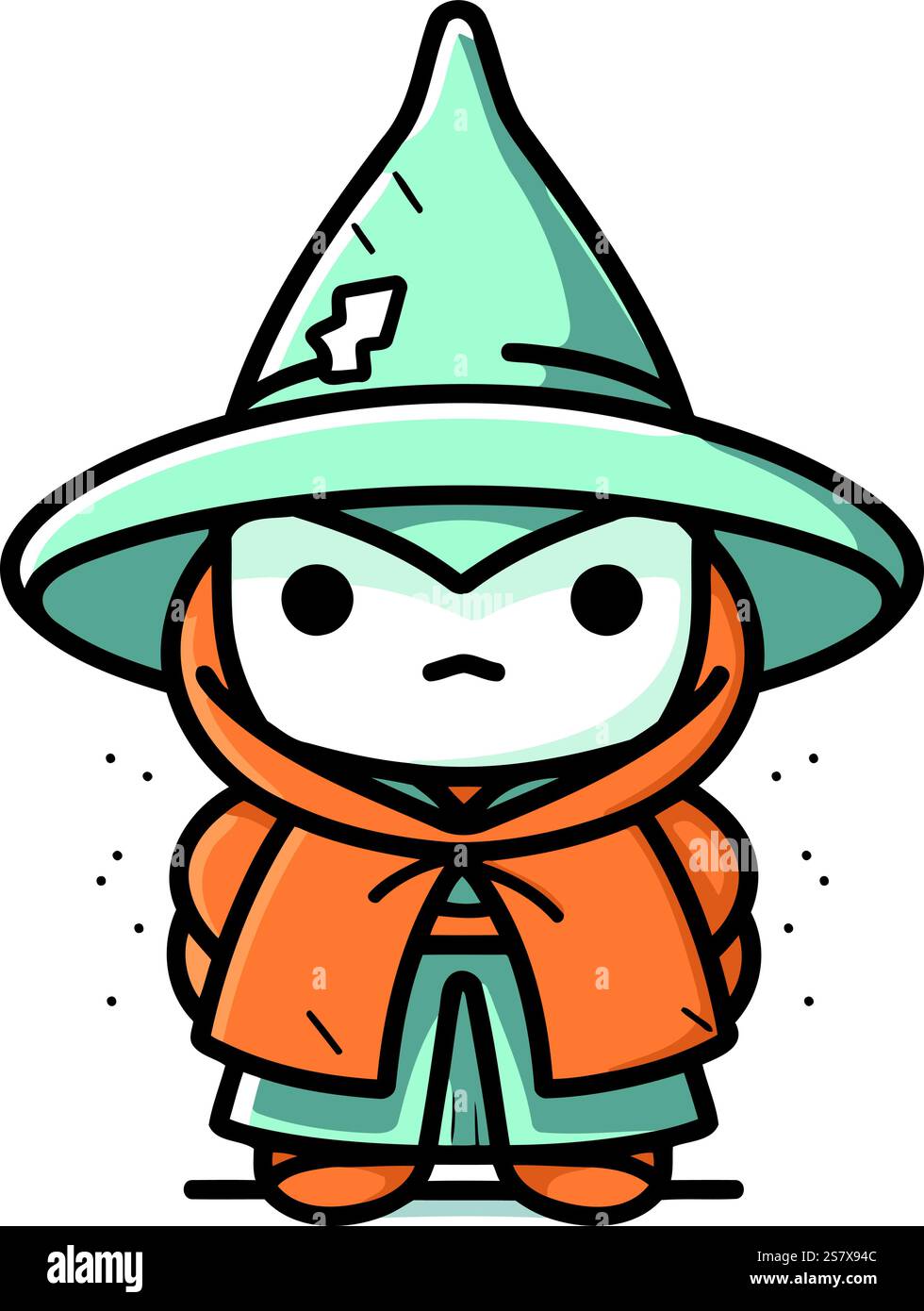 Angry cartoon witch. Vector illustration. Isolated on white background ...