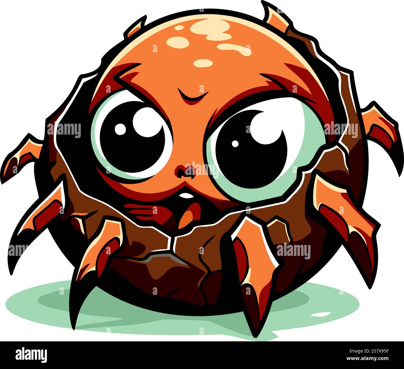 Cute cartoon spider. Vector illustration isolated on a white background ...