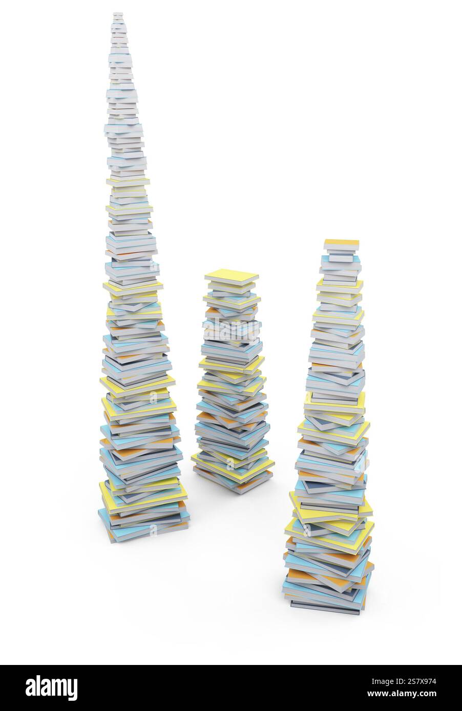 Isolated books over white background Stock Photo - Alamy