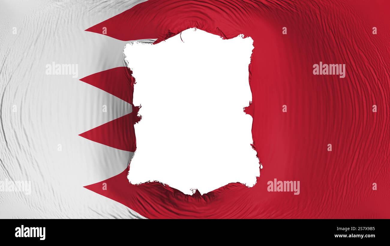 Square hole in the Bahrain flag, white background, 3d rendering Stock ...