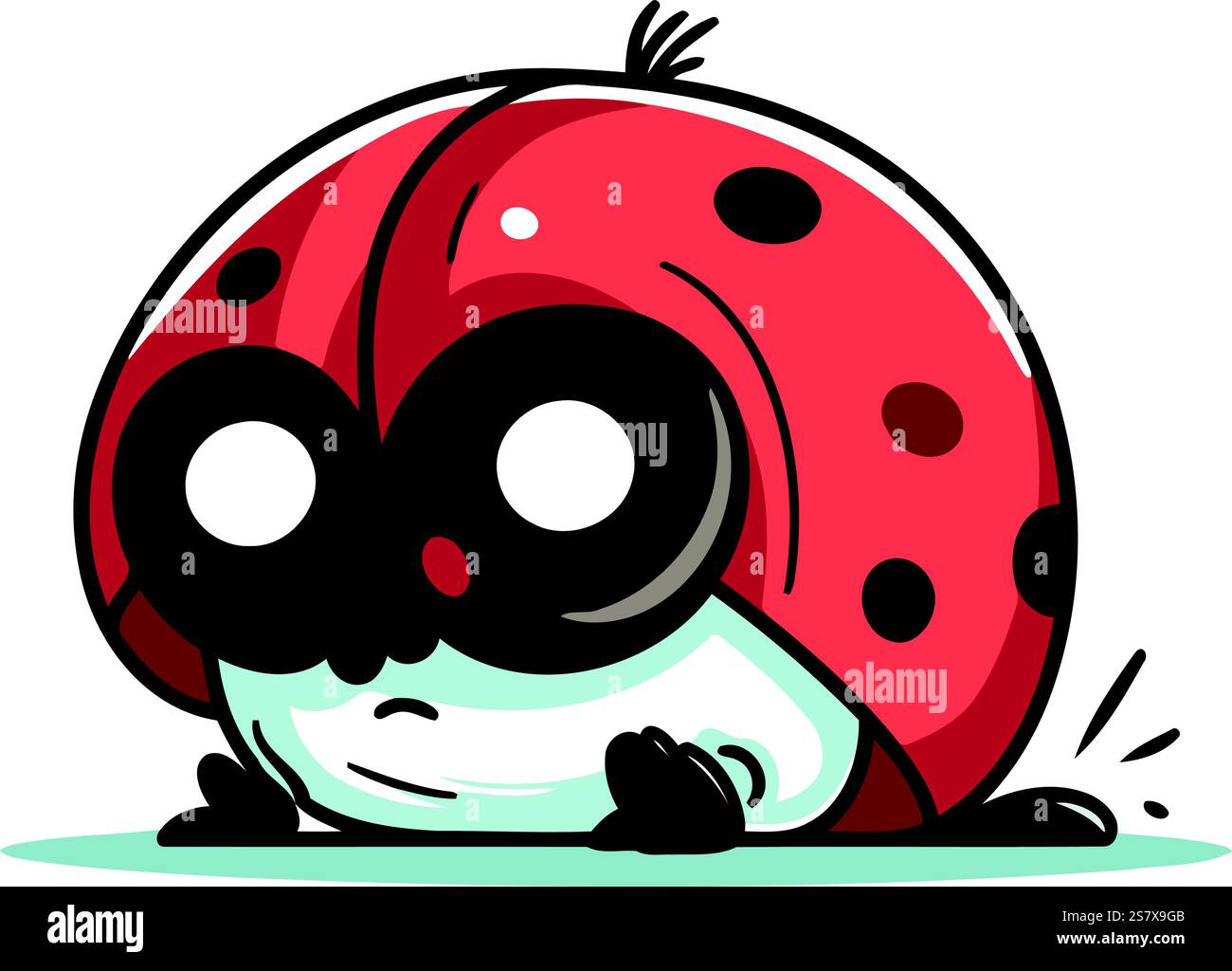 Cute cartoon ladybug isolated on white background. Vector illustration ...